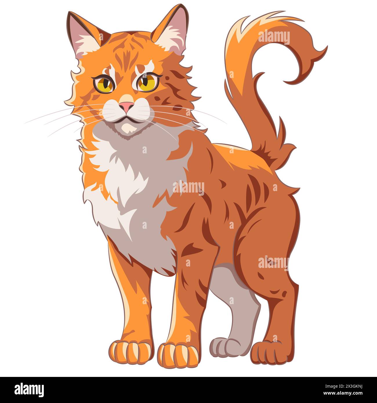 Vector drawing of a red serious cat with spots Stock Vector Image & Art ...
