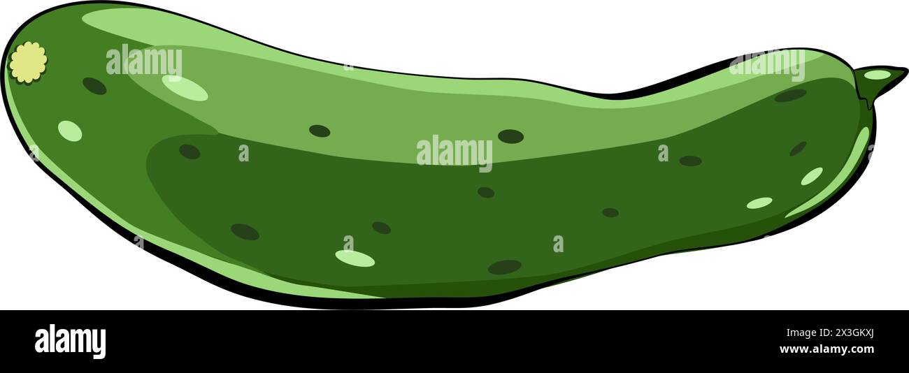 Cucumber in flat technique vector illustration Stock Vector Image & Art ...
