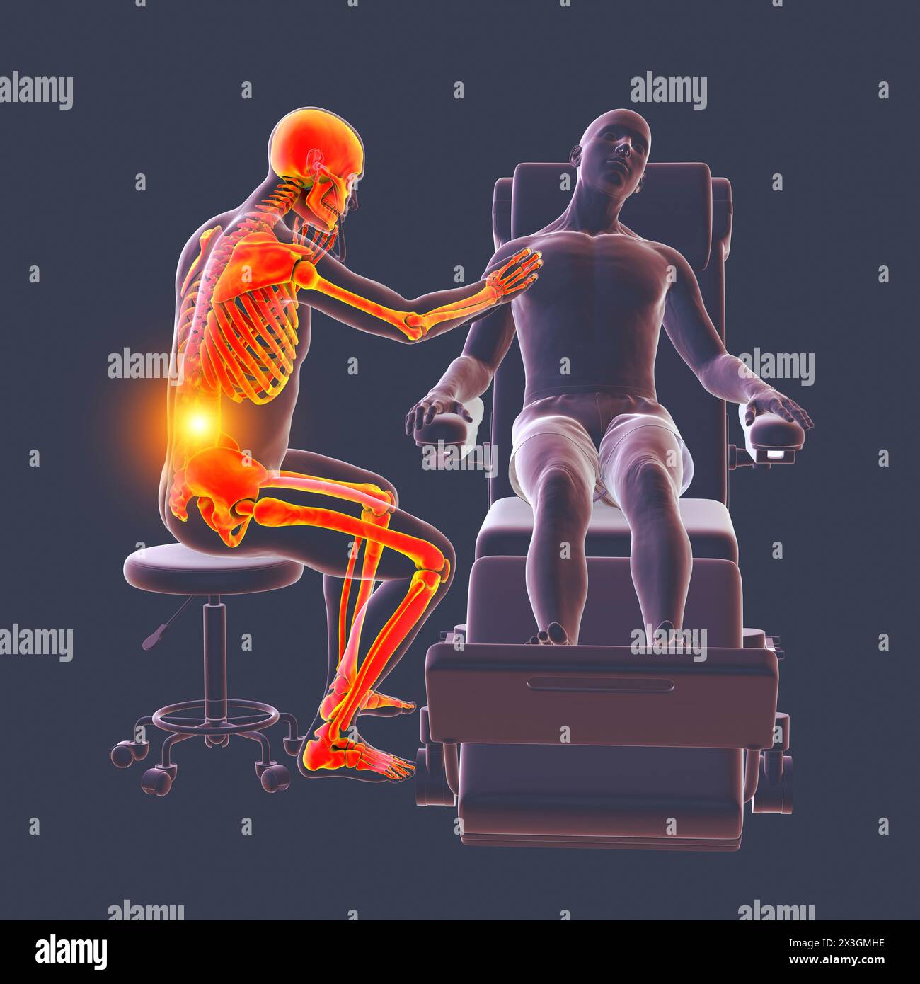 Illustration symbolising occupational hazards in healthcare, featuring ...