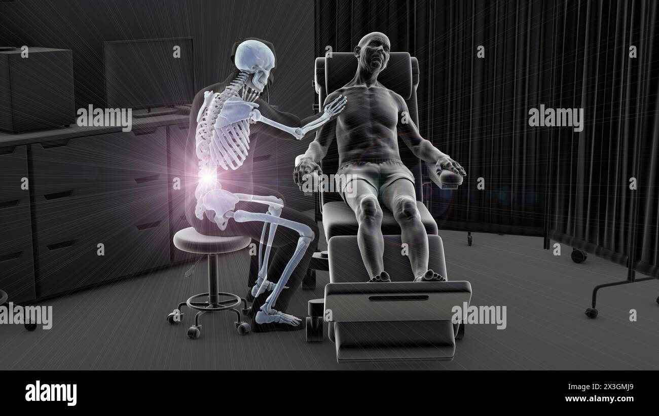 Illustration symbolising occupational hazards in healthcare, featuring ...