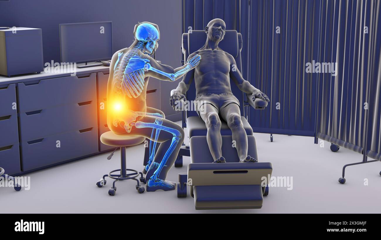 Illustration symbolising occupational hazards in healthcare, featuring ...