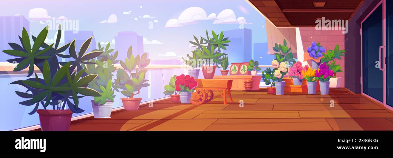 Balcony on high floor Stock Vector Images - Alamy