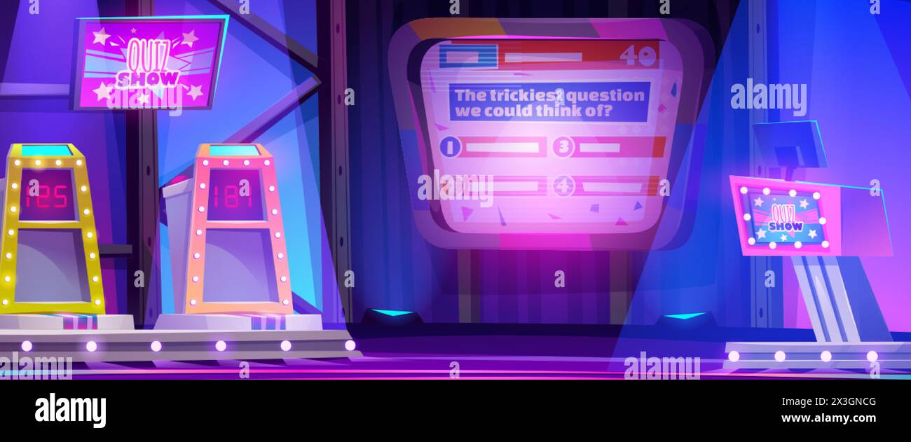Quiz show game stage in tv studio for contest. Television competition ...