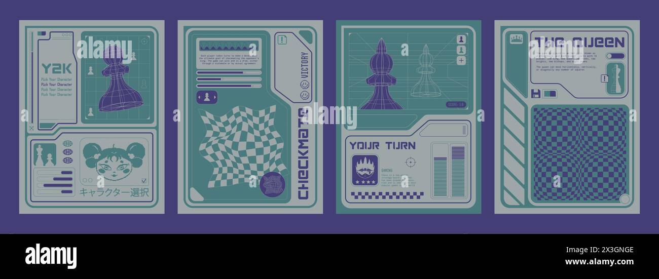 Y2k aesthetic poster or banner design with 2000s video game wireframe ...