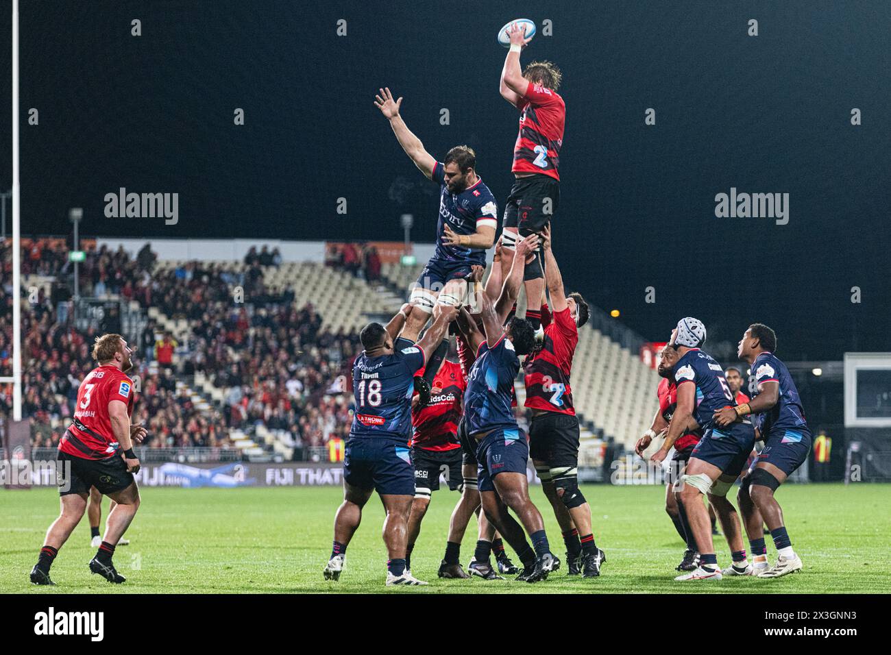 CHRISTCHURCH, NEW ZEALAND - APRIL 26: Cullen Grace of the Crusaders ...