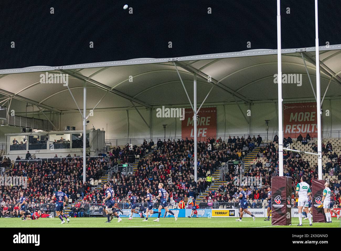 CHRISTCHURCH, NEW ZEALAND - APRIL 26: Rivez Reihana kicks a conversion ...