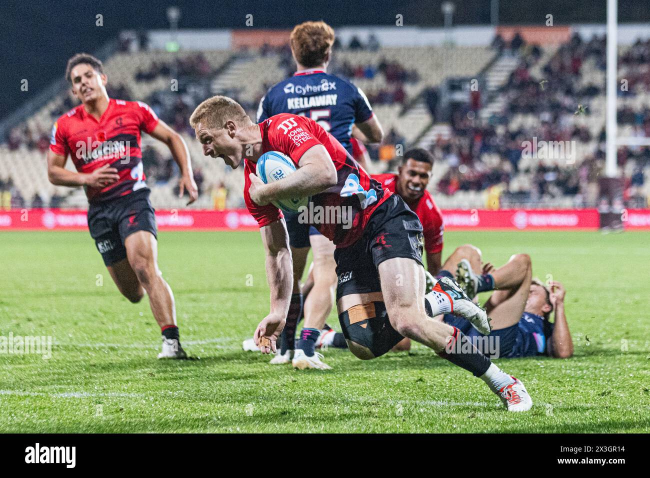 Christchurch, New Zealand - APRIL 26: Johnny McNicholl of the Crusaders ...
