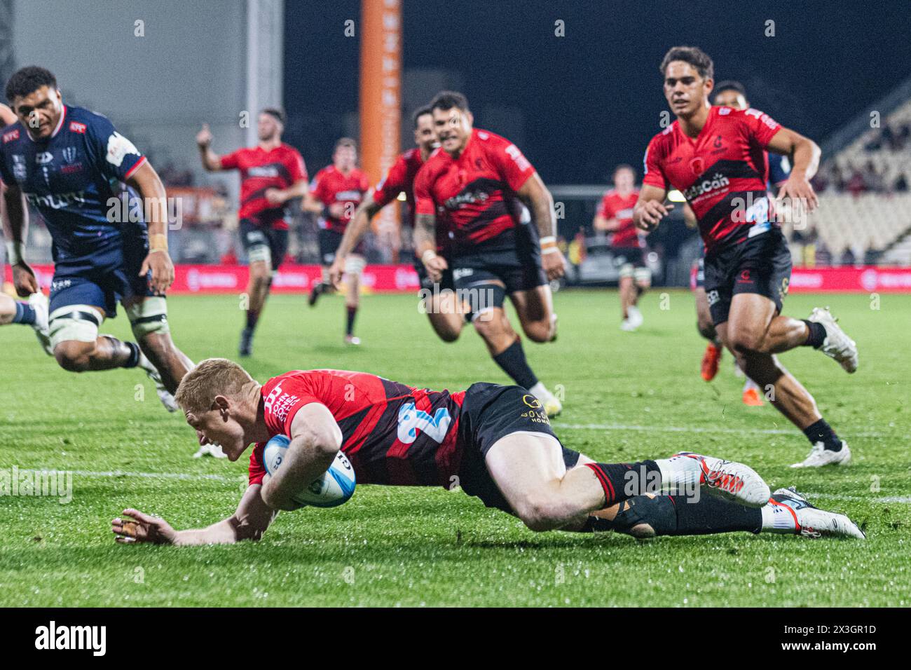 Christchurch, New Zealand - APRIL 26: Johnny McNicholl of the Crusaders ...