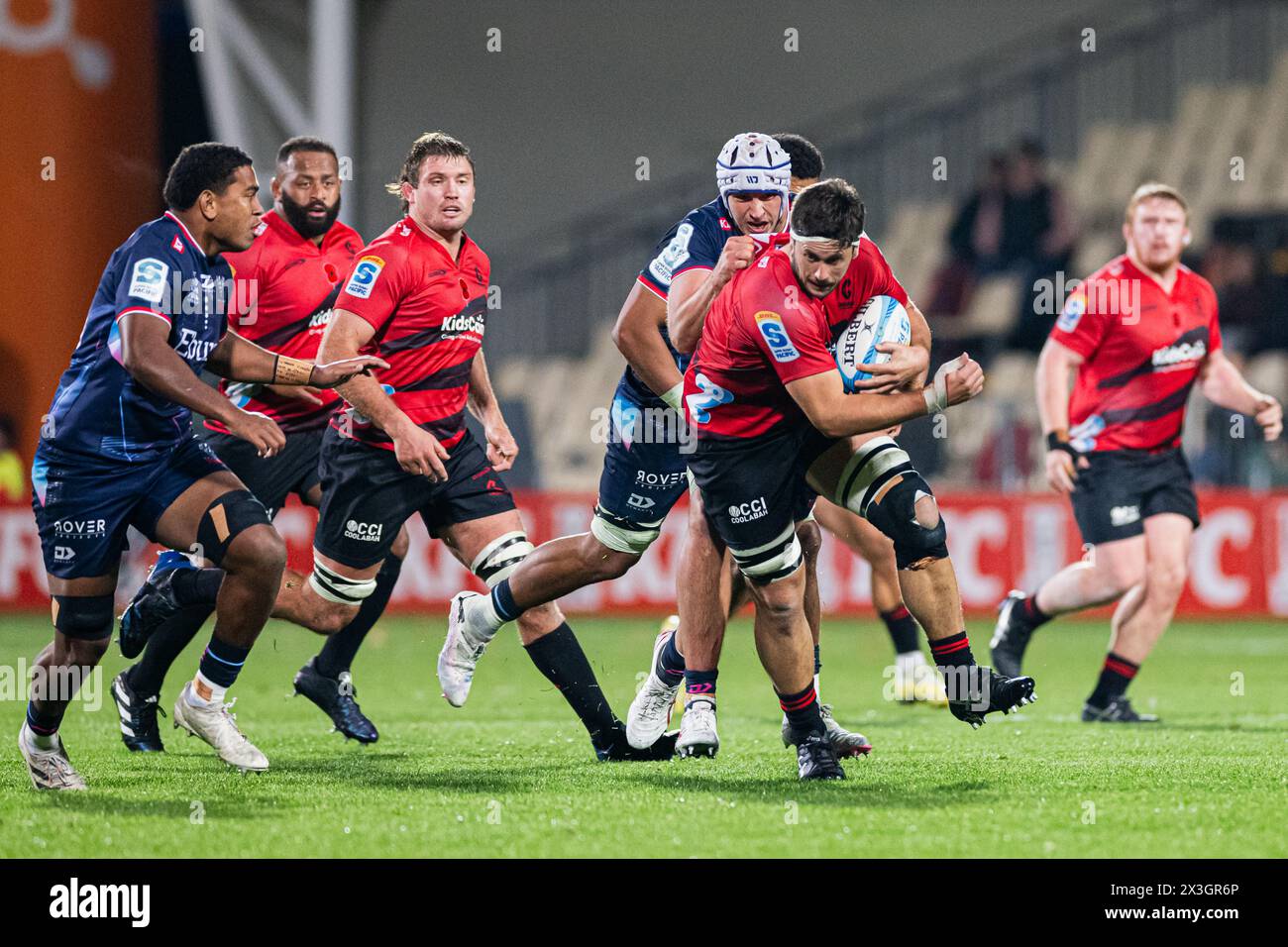 CHRISTCHURCH, NEW ZEALAND - APRIL 26: Quinten Strange of the Crusaders ...