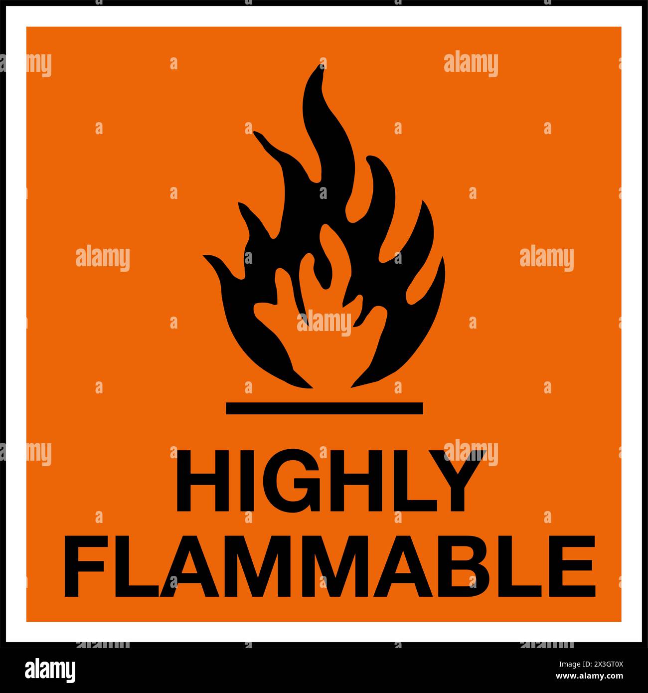Hazardous Substances Identification Storage Area Marking Label Warning Symbol Highly Flammable ...