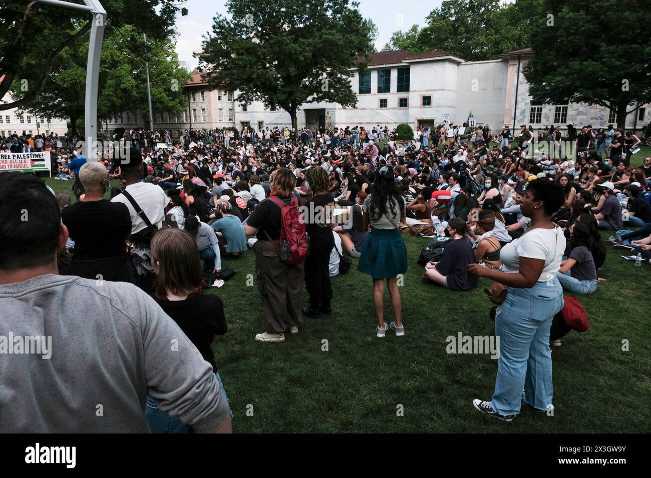 Atlanta, Georgia, USA. 26th Apr, 2024. A large crowd of protesters ...