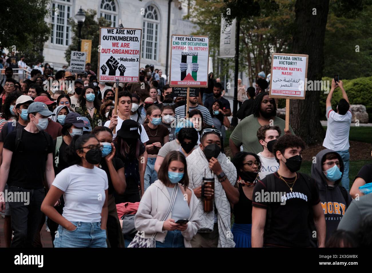 Atlanta, Georgia, USA. 26th Apr, 2024. A large crowd of protesters ...