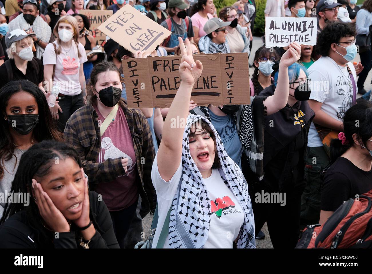 Atlanta, Georgia, USA. 26th Apr, 2024. A large crowd of protesters ...