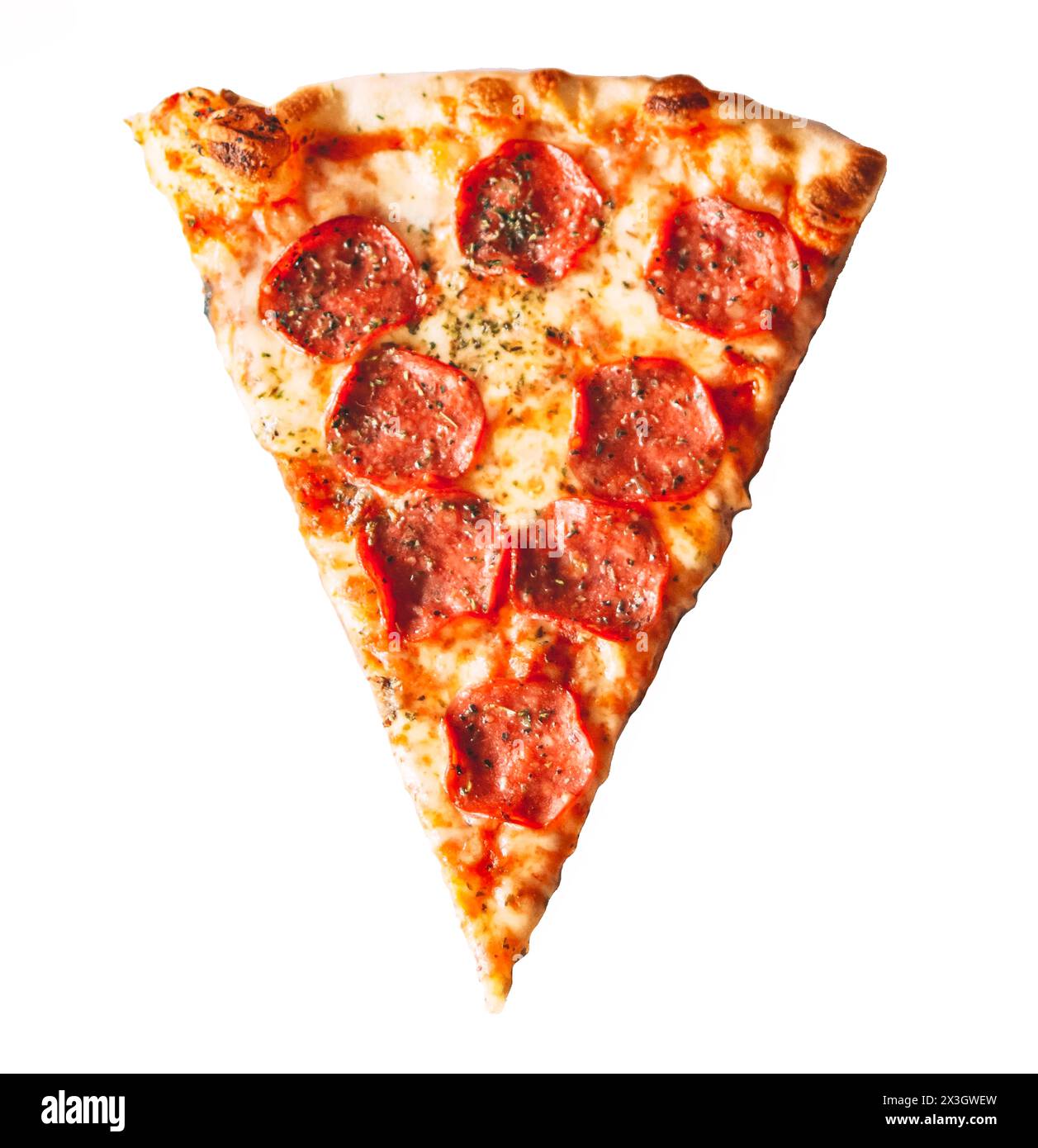 Slice of fresh italian classic original Pepperoni Pizza isolated on ...