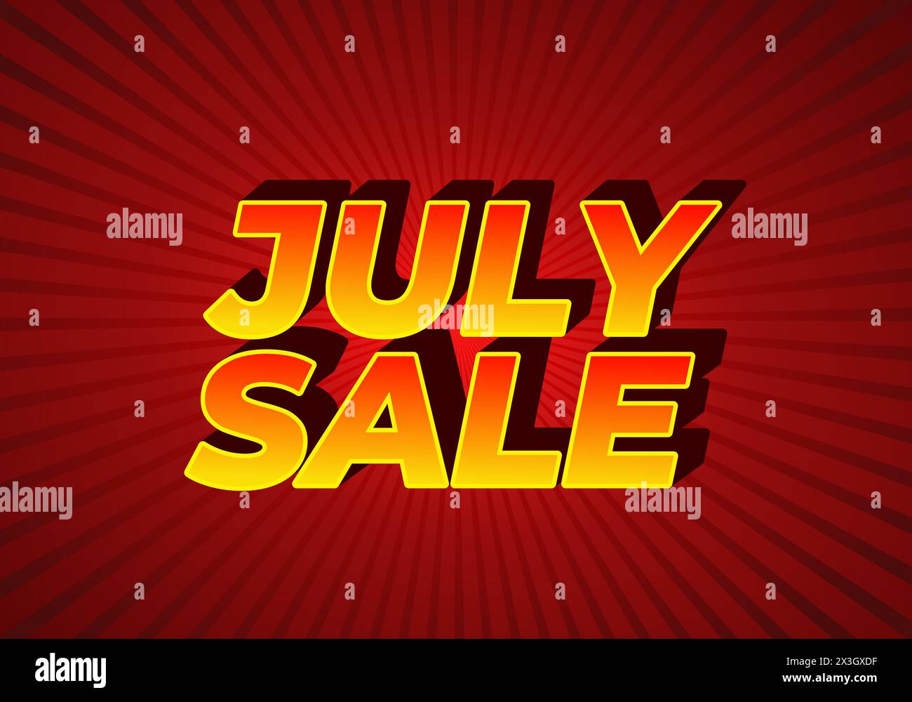 July sale. Text effect design in 3 dimension style and eye catching ...