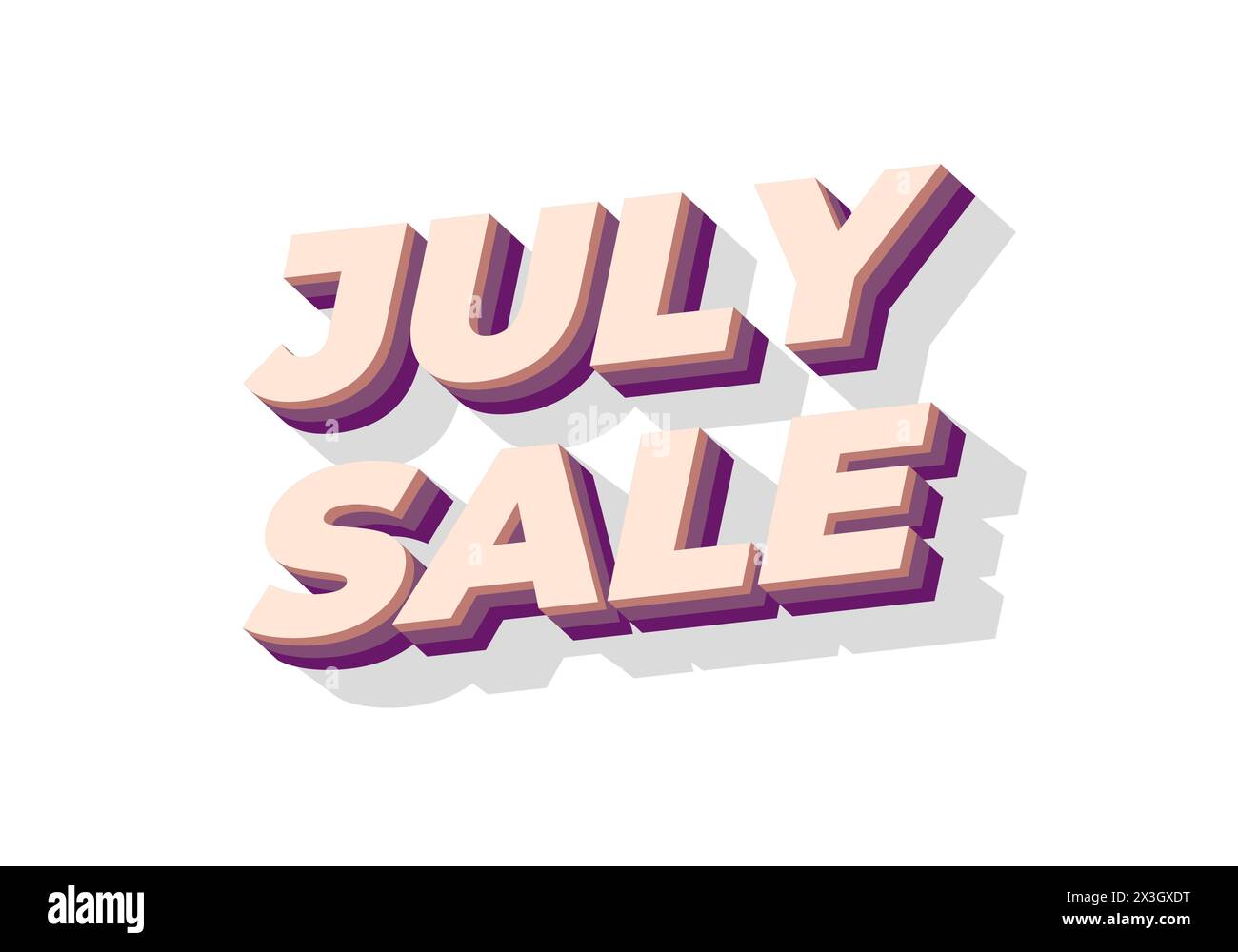 July sale. Text effect design in 3 dimension style and eye catching ...