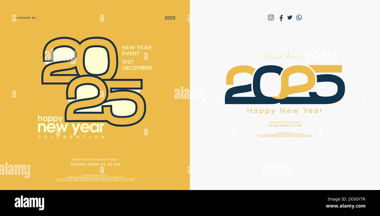 Happy new year 2025 design. With illustration of cut out numbers ...