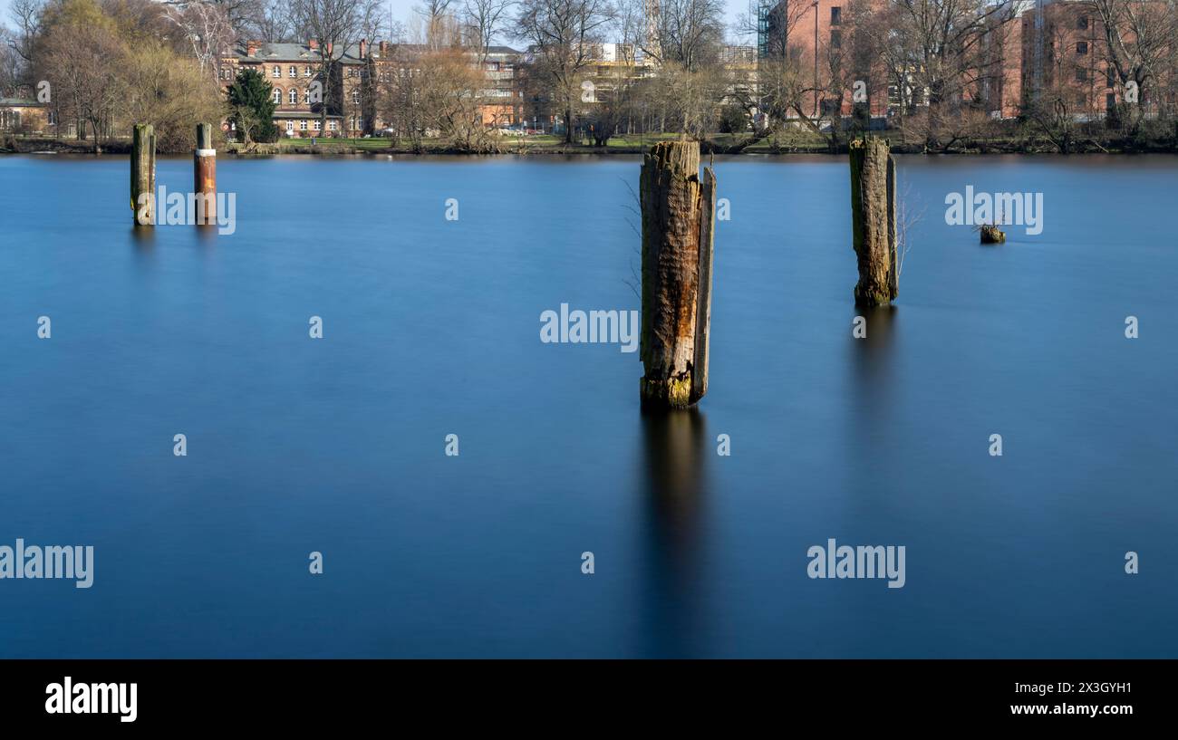 Langzeitbelichtung an der Havel in Berlin Spandau, Deutschland Stock ...