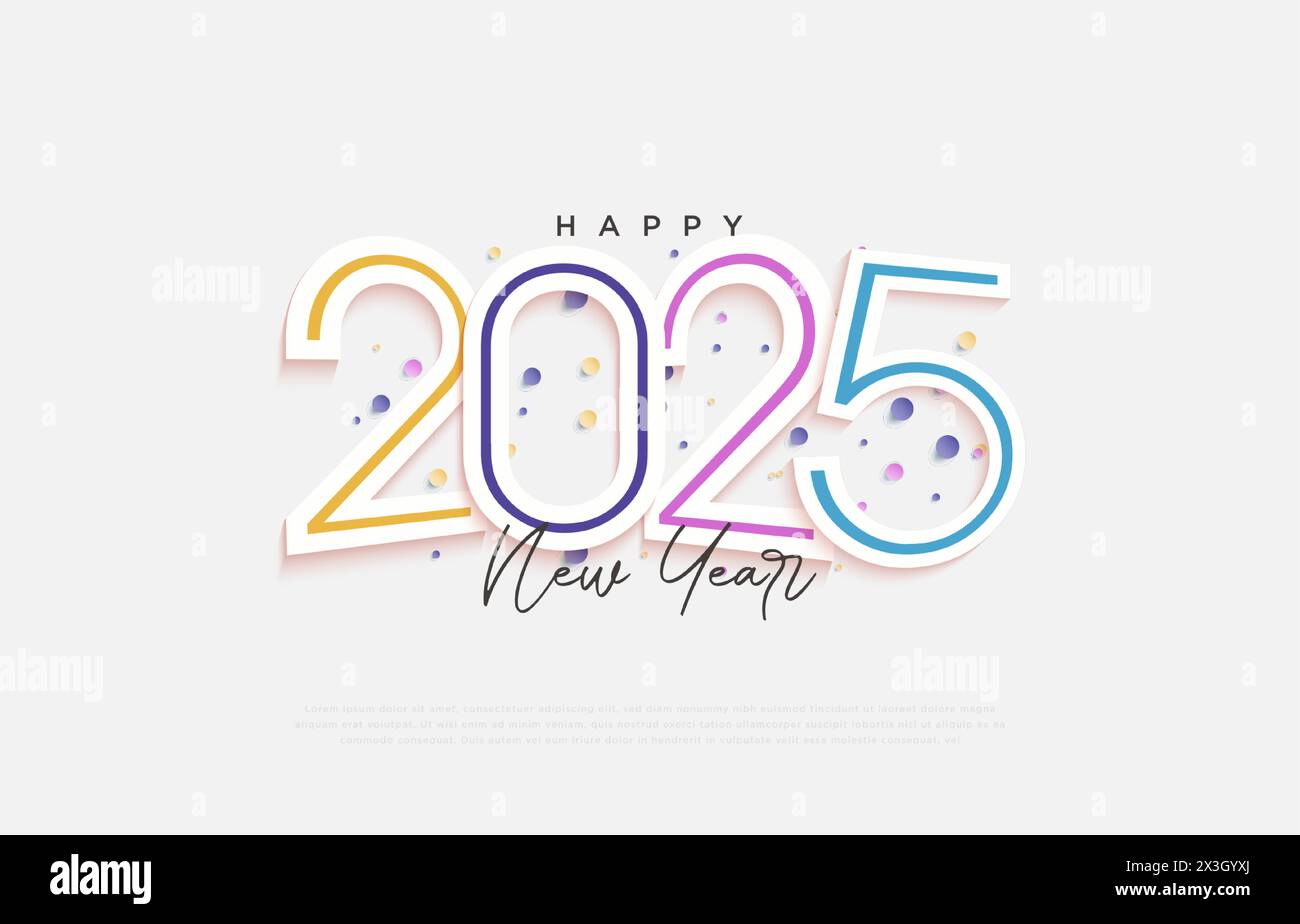 New year 2025 number design. The design of the number positions that ...