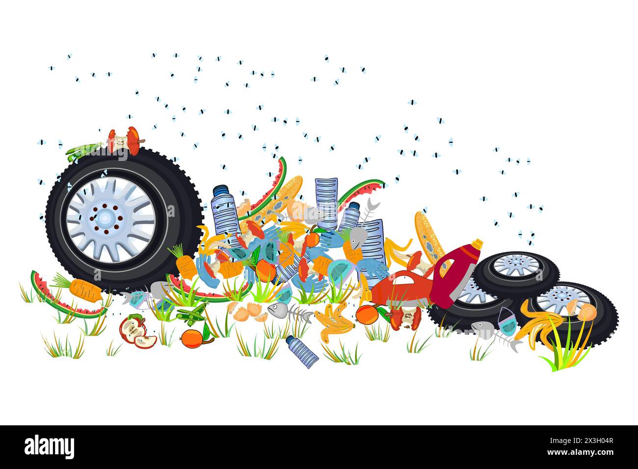 Fruit flies garbage Stock Vector Images - Alamy