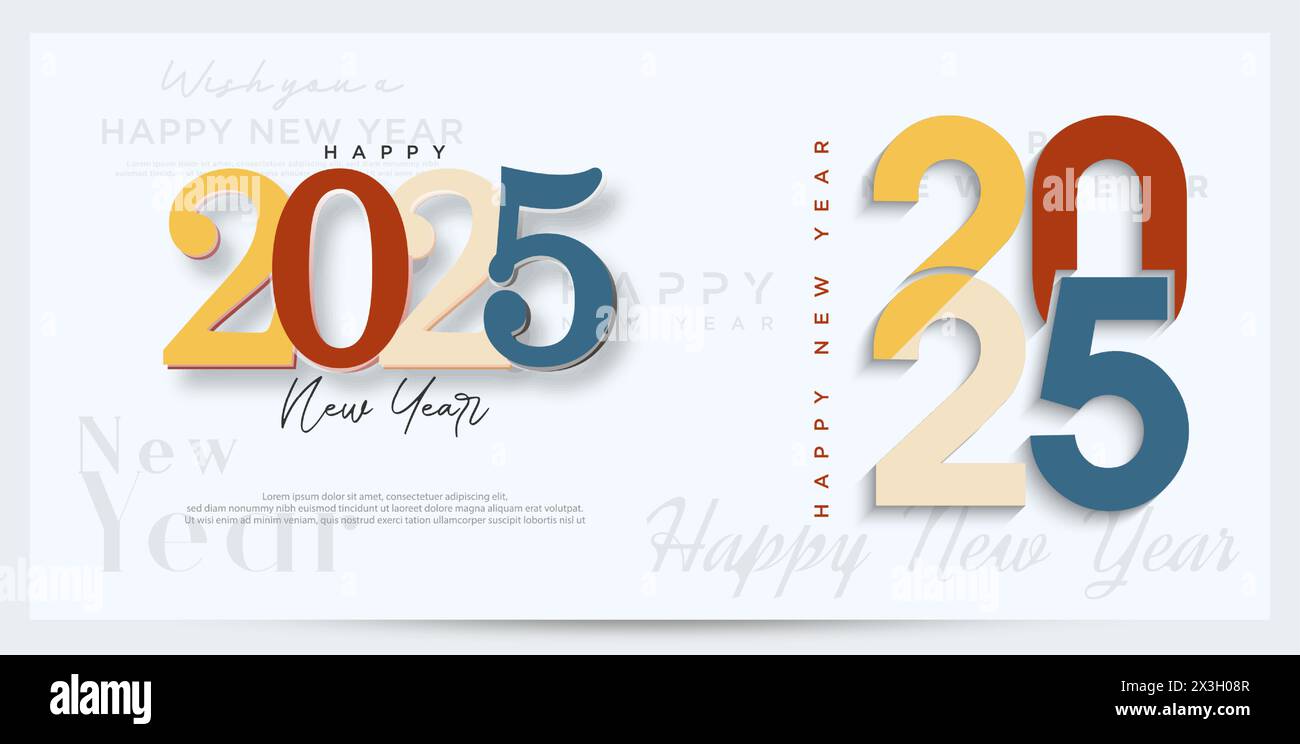 New year 2025 number design. With greeting design for a celebration of ...
