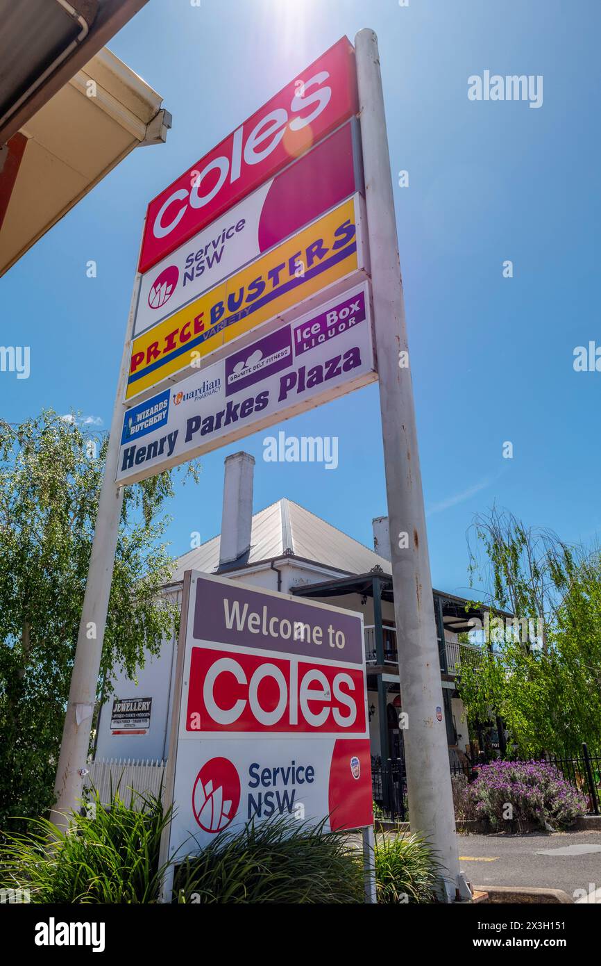 The entrance to Coles shopping centre in Tenterfield, northern new ...