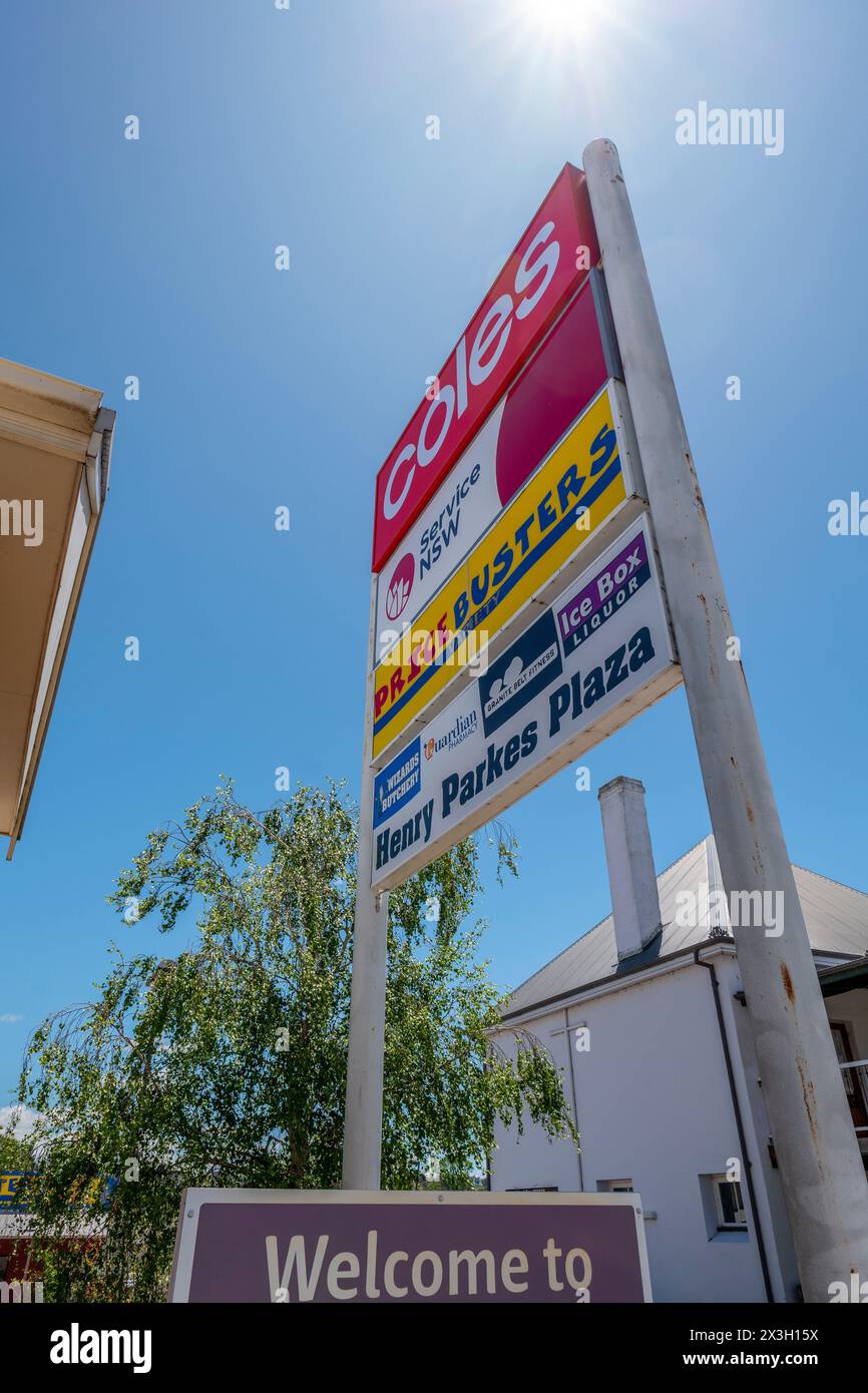 The entrance to Coles shopping centre in Tenterfield, northern new ...