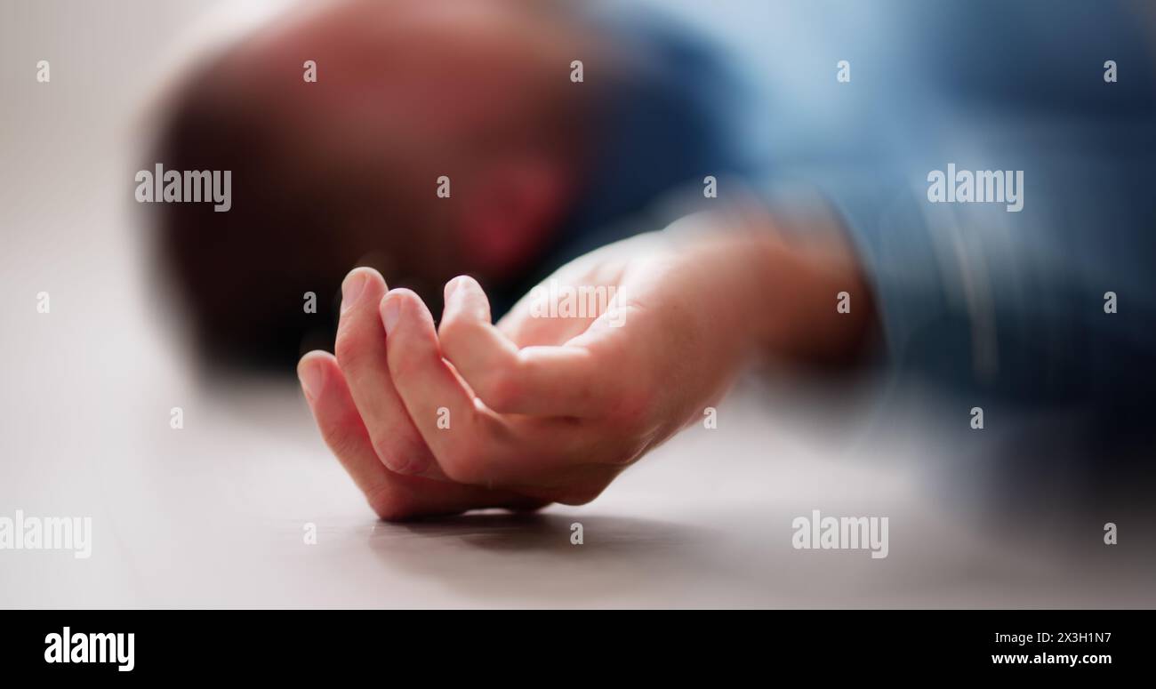 Epilepsy Seizure. Man With Overdose Failure. Medical Health Stock Photo ...