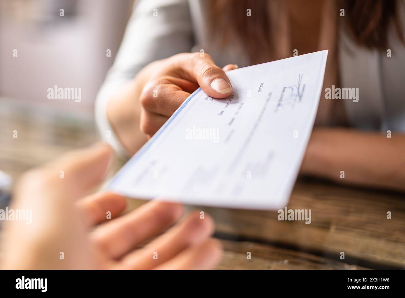 Employee payroll security: Checkbook cheque for salary check Stock ...