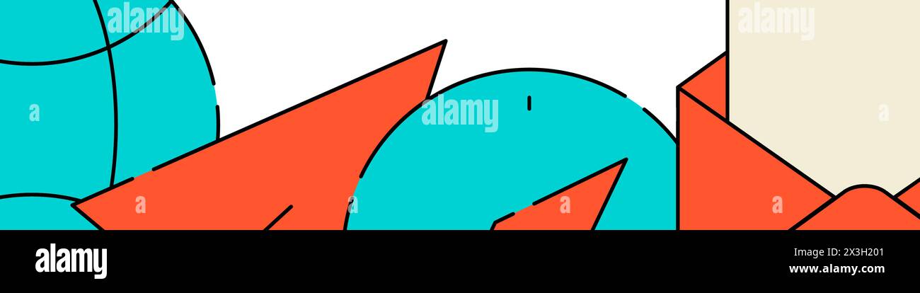 Connection, logistics related horizontal banner or bottom border ...