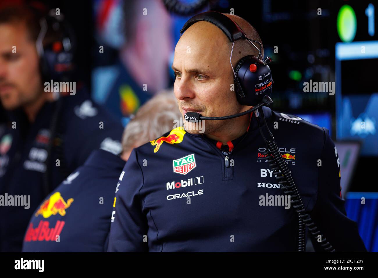 Suzuka Circuit, 5 April 2024: Gianpiero Lambiase, Race Engineer for Red Bull Racing during the ...