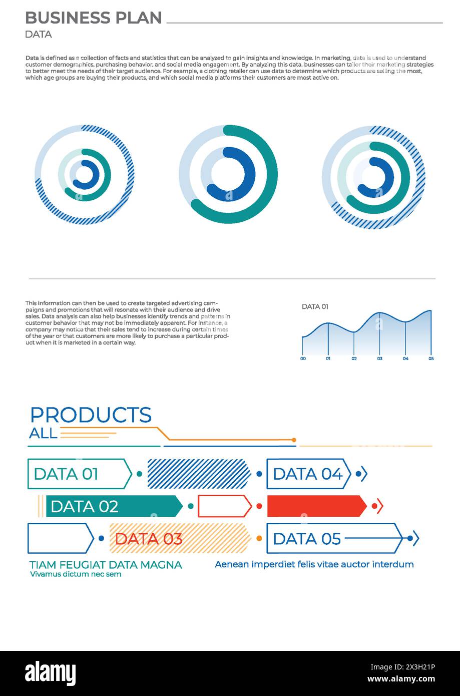 Business data analysis charts in color. Vector elements charts Stock ...