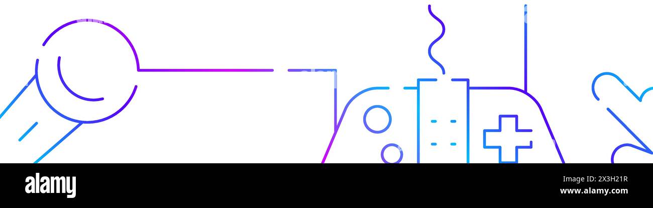 Gadget related horizontal banner or bottom border template background ...