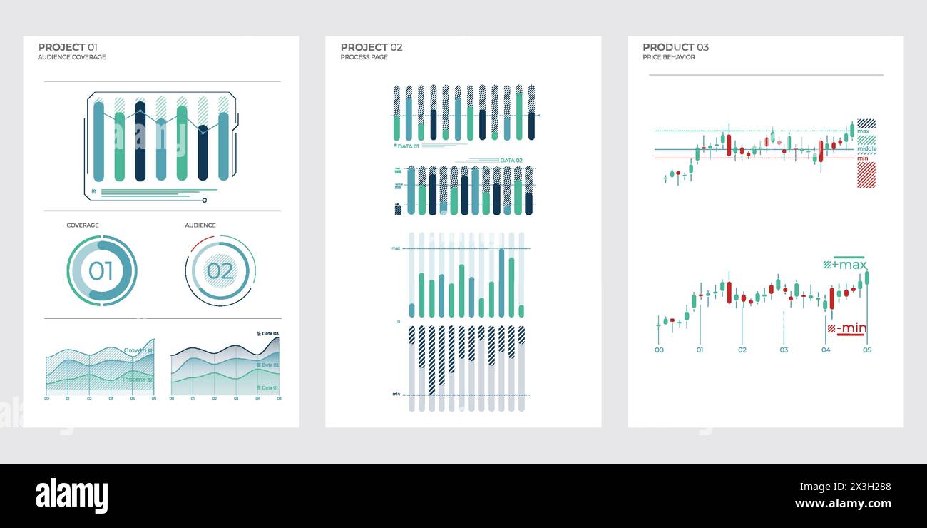 Project elements commercial charts. Modern visual vector illustration ...