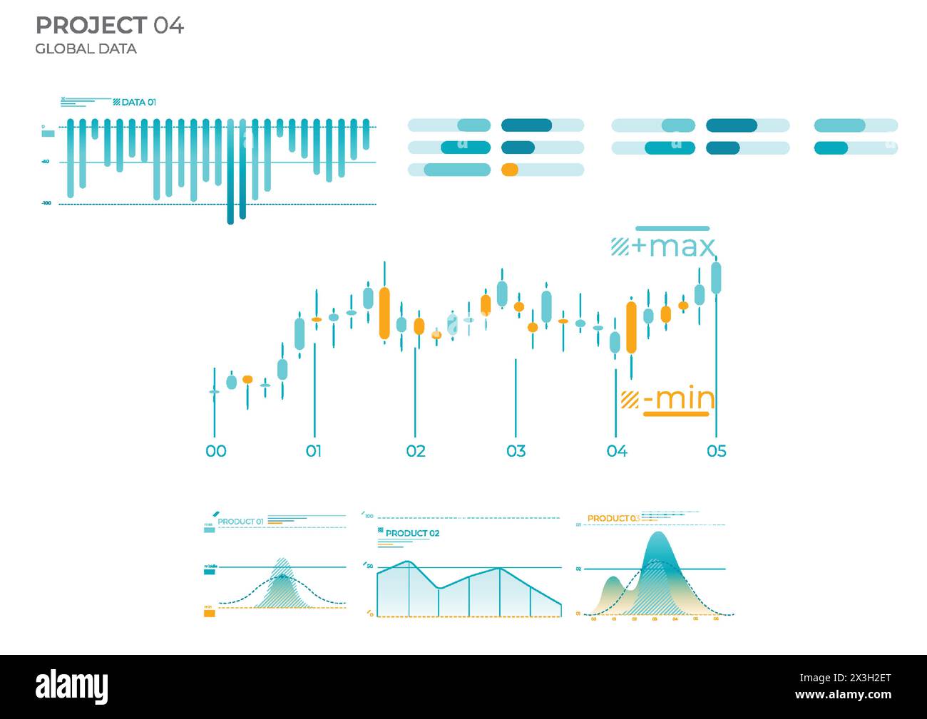 Modern business elements charts in color. Finance Charts Stock Vector ...