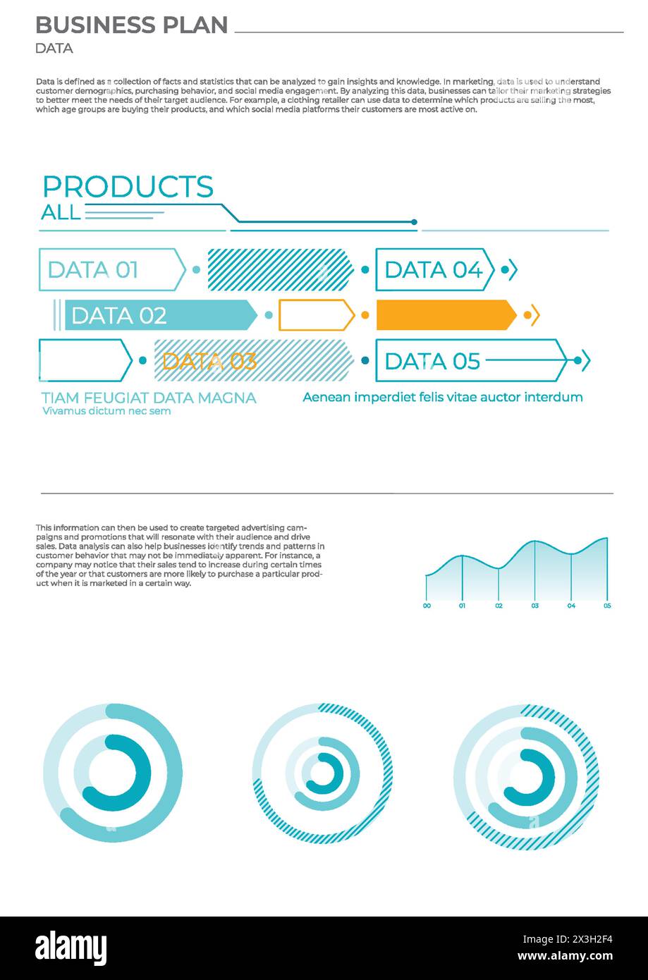 Business data analysis charts in color. Vector elements charts Stock ...