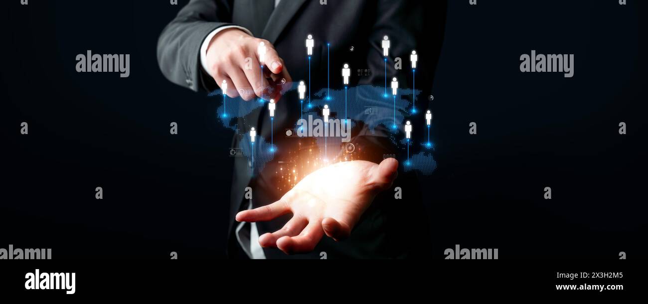 Business person engages in networking, building valuable connections ...