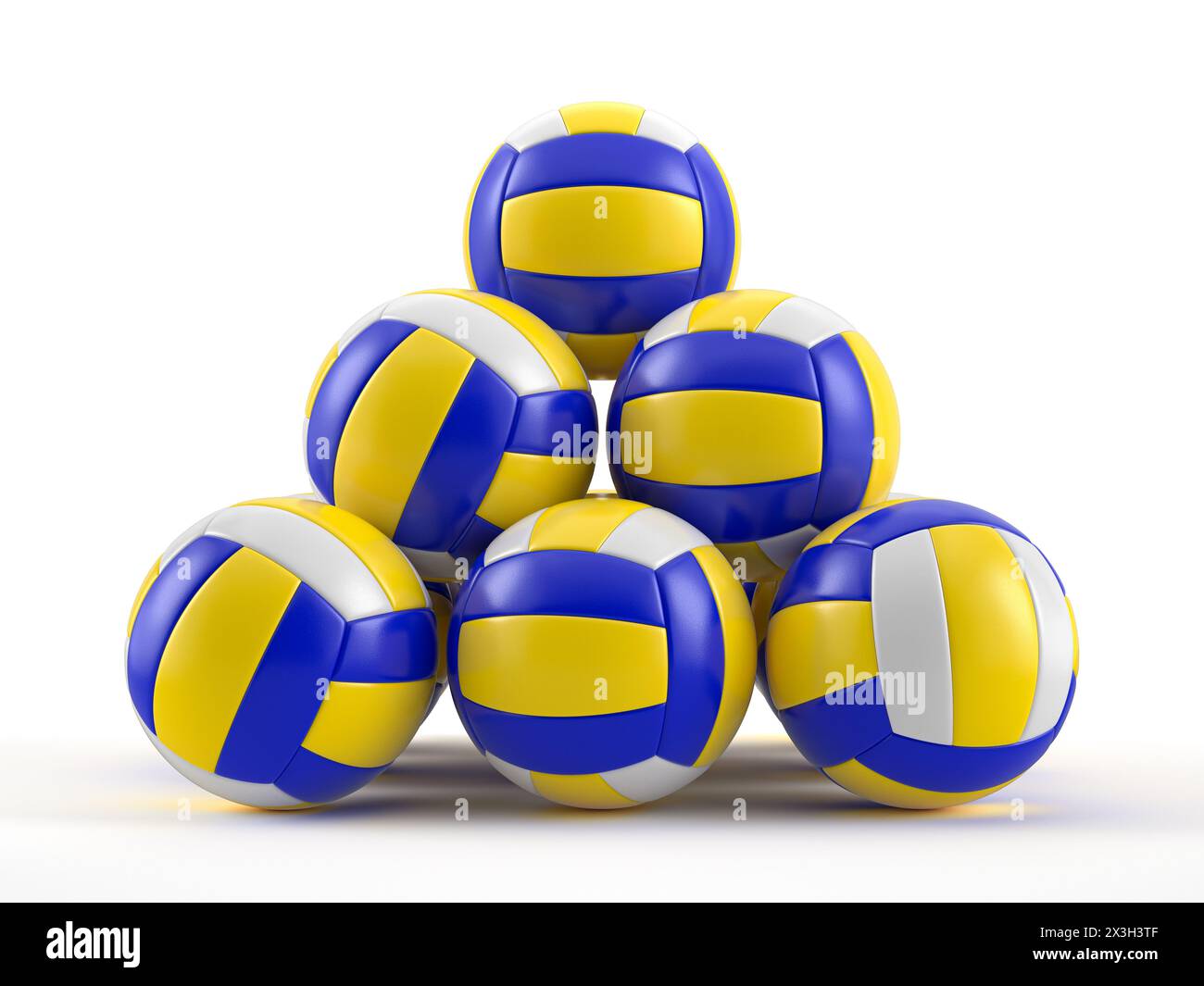 Pyramid formed by volleyball balls. 3d illustrration Stock Photo - Alamy