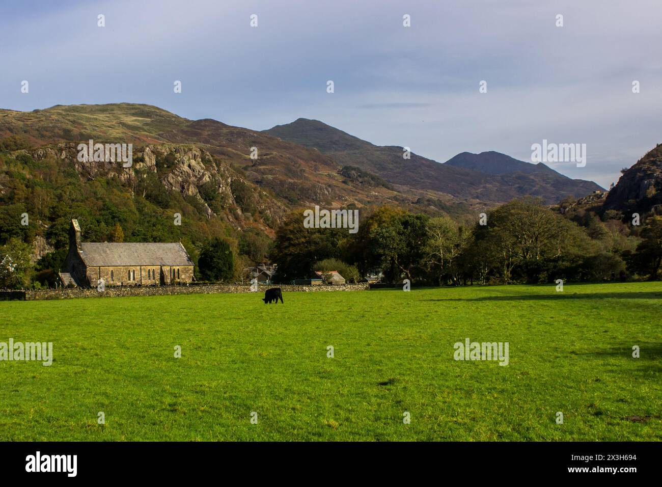 Eryri Landscape in Beddgelert Stock Photo - Alamy