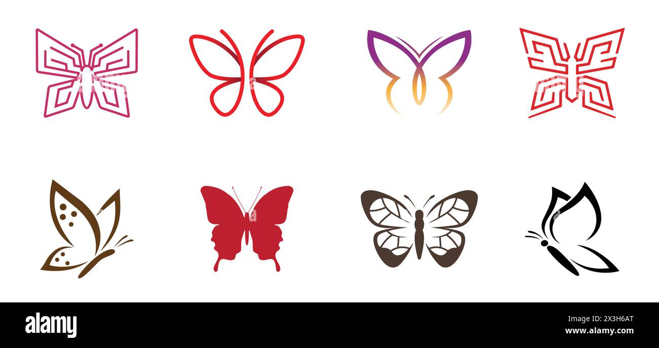 Creative Butterflies Collection Logo Symbol Vector Design Illustration ...