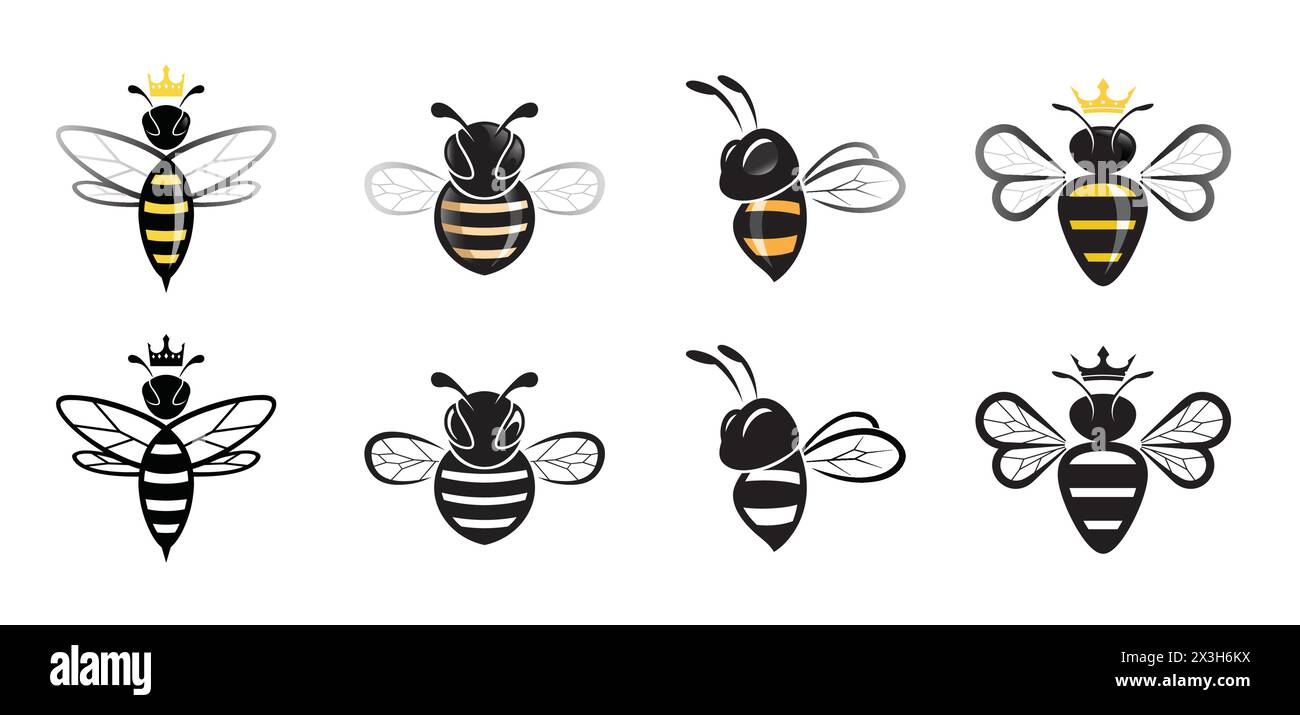 Creative Queen bees collection logo vector symbol illustration Stock ...