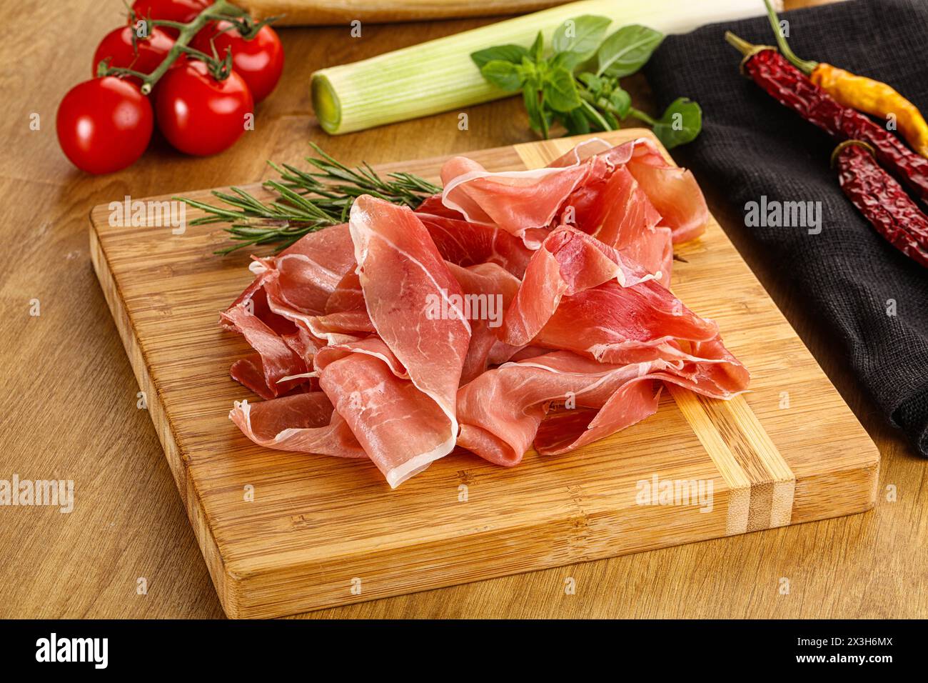 Spanish cuisine pork meat Jamon crudo Stock Photo - Alamy