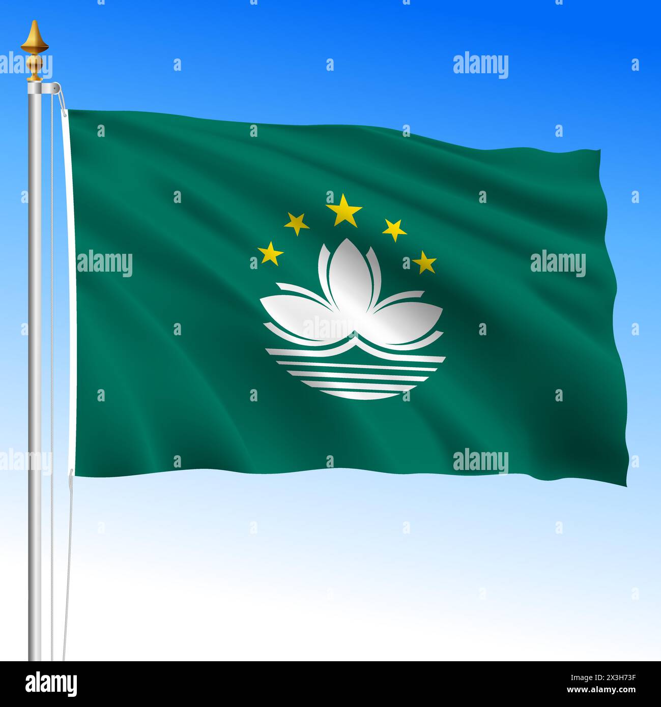 Macau Official National Waving Flag Asiatic Country Vector