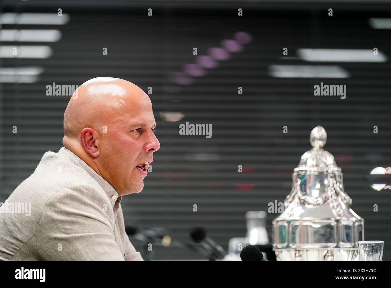 ROTTERDAM, NETHERLANDS - APRIL 21: Feyenoord head coach Arne Slot ...