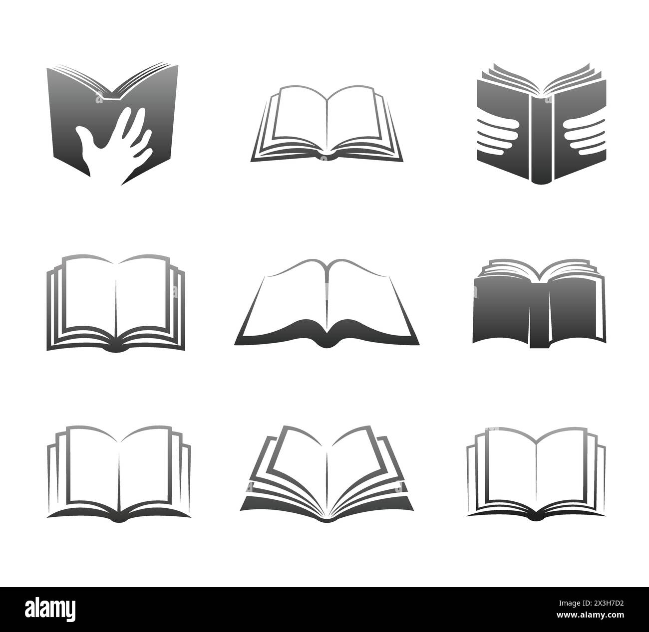 Creative books logo collection vector design icon symbol illustration ...