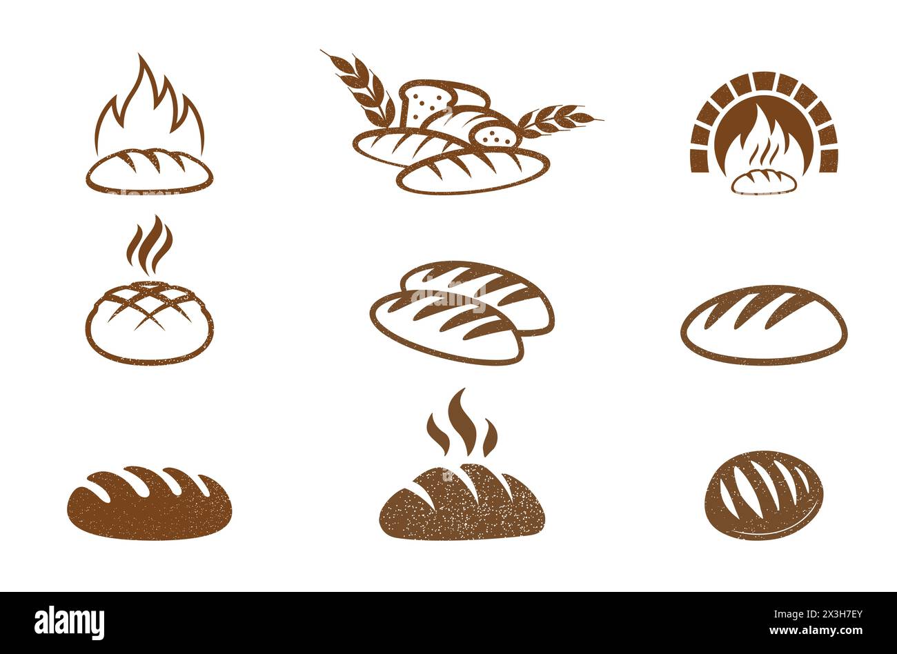 creative bread and bakery collection logo vector symbol icon design ...