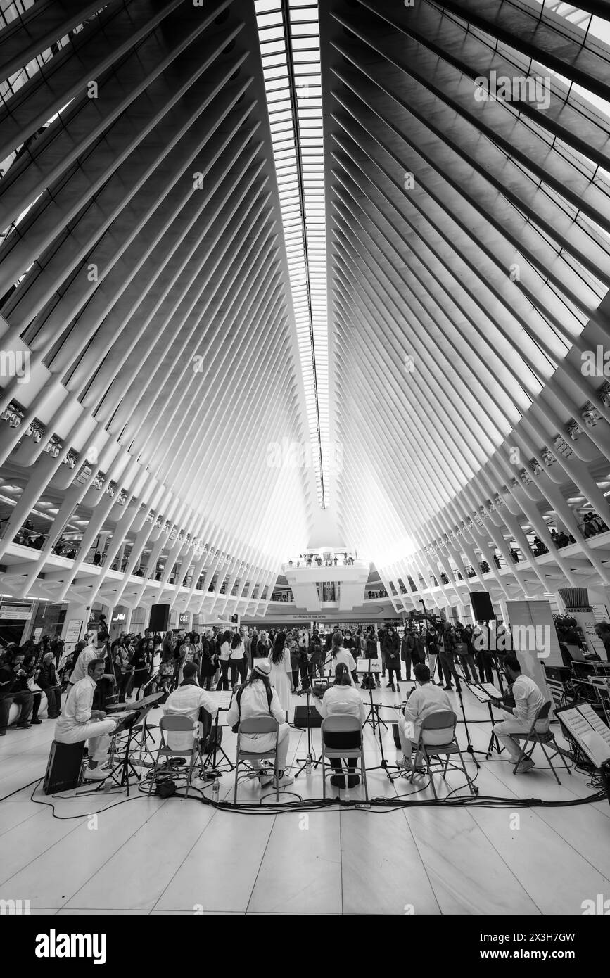 Concert in World Trade Centre Transportation Hub a terminal rail ...