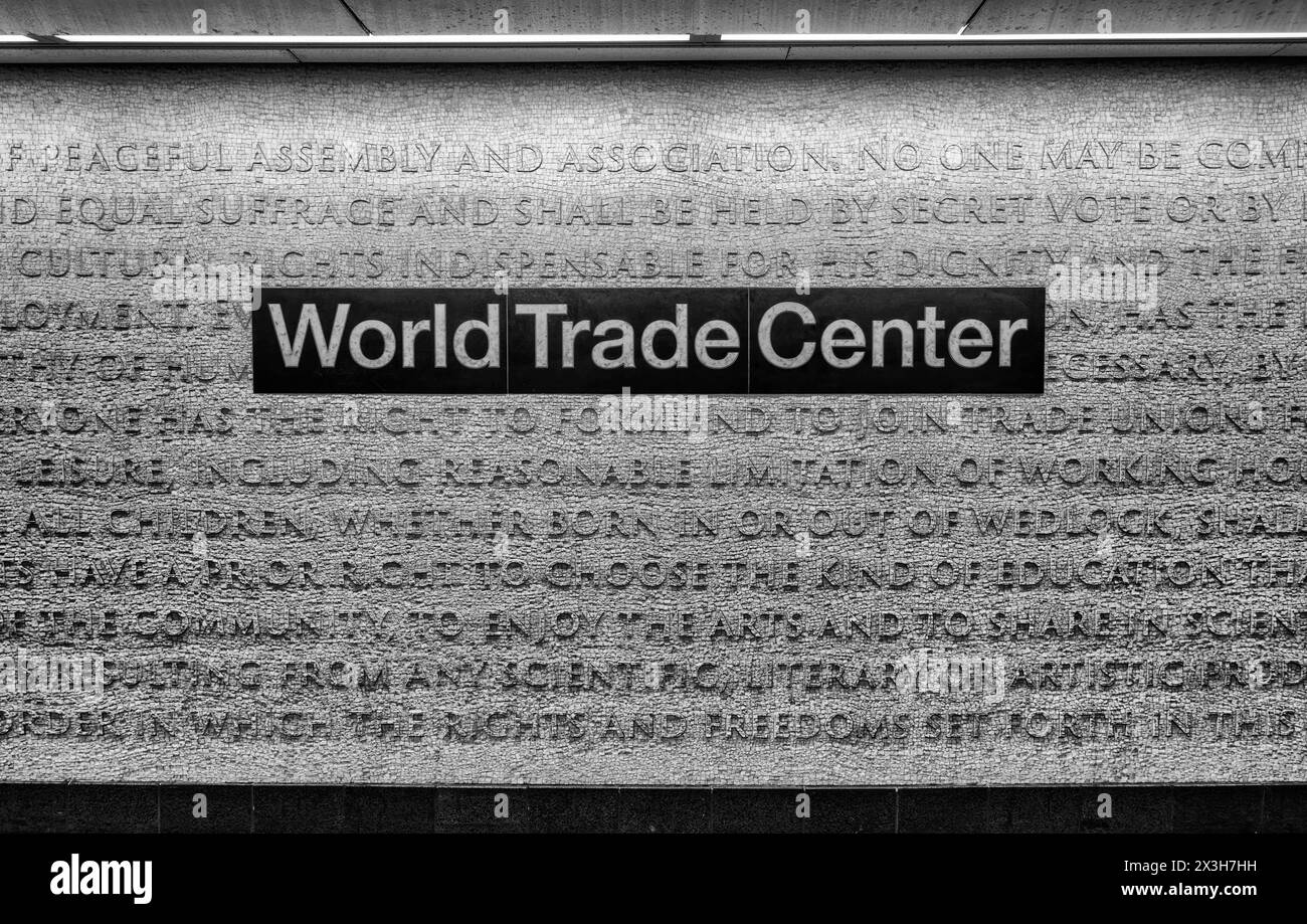 World Trade Centre Cortlandt Street subway station. Reopened in 2018 ...