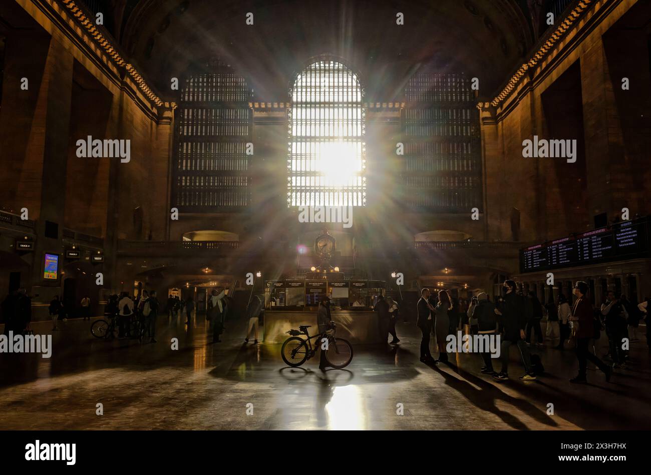 Sun rays burst onto Grand Central Terminal or Station's main concourse ...