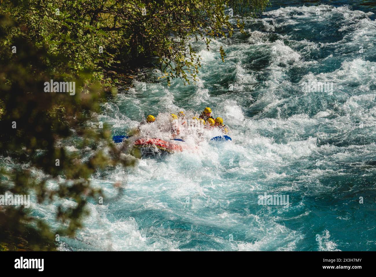 Antalya, Turkey - April 27, 2024: Rafting on a big rafting boat on the ...